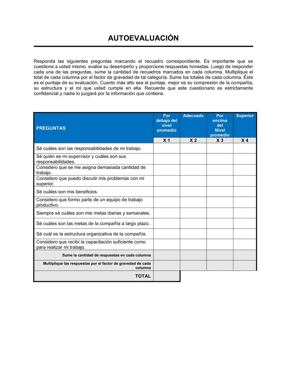 Ejemplos De Respuestas De Autoevaluacion