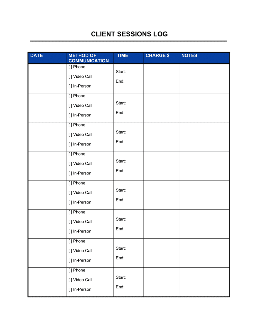 Client Communication Daily Log Template Daily Communication Log