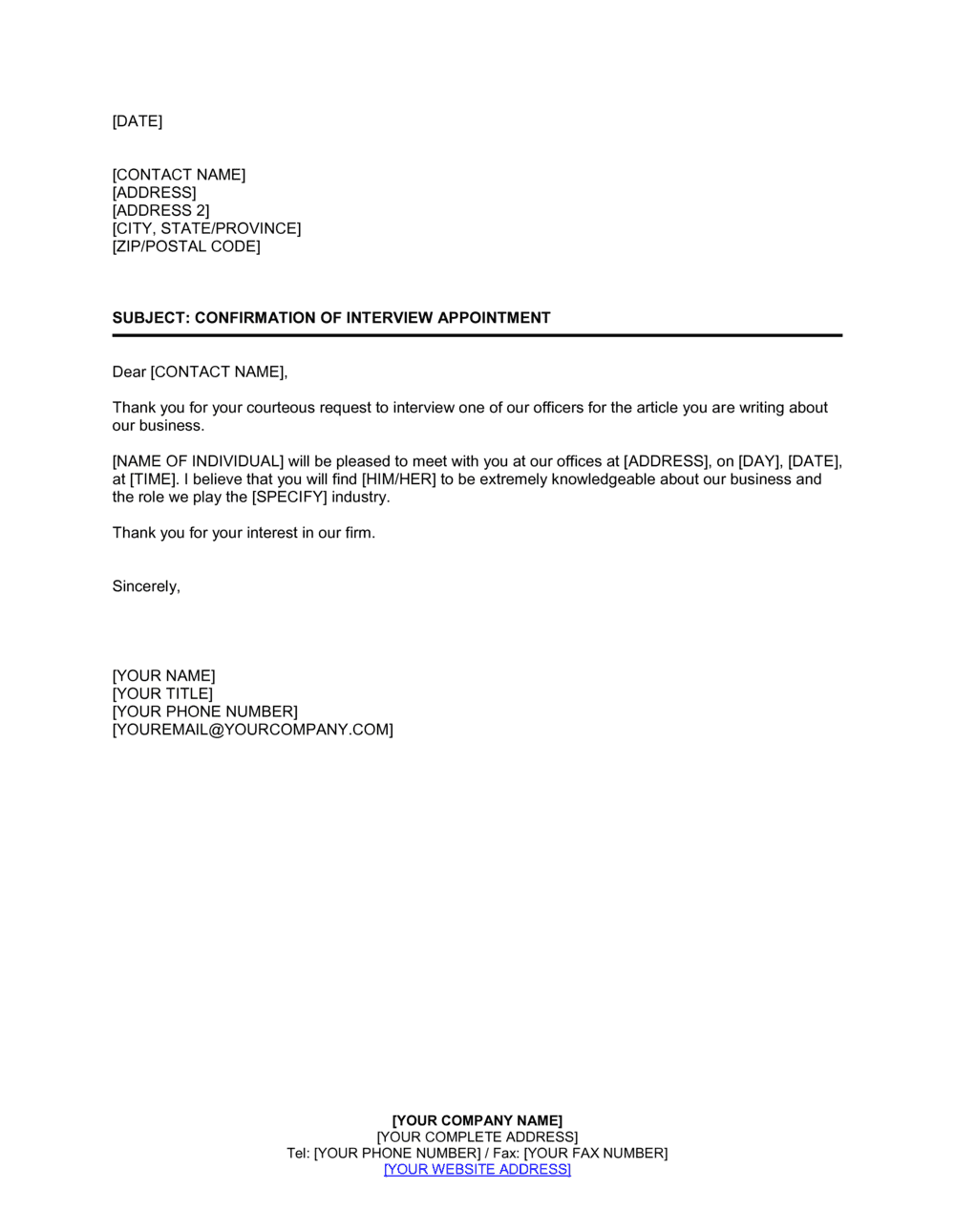 How To Confirm An Interview Appointment By Email Absnawebsa