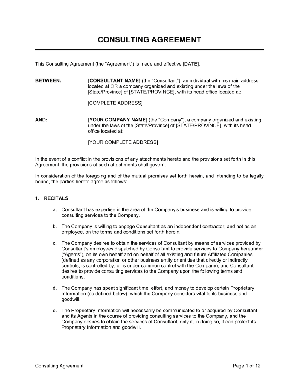 Long Term Agreement Template