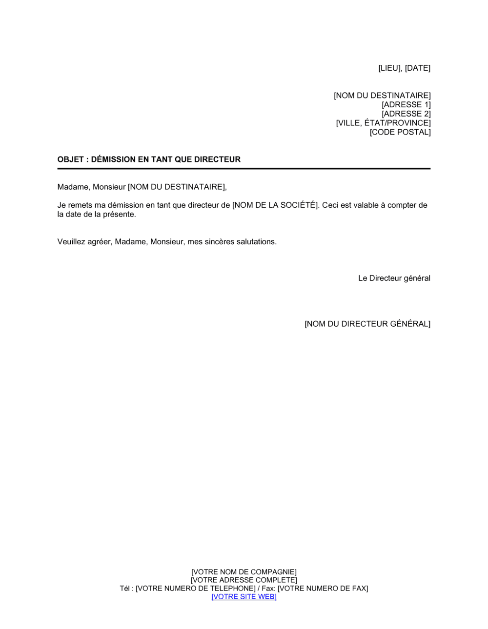 Démission d'un directeur | Business in a Box