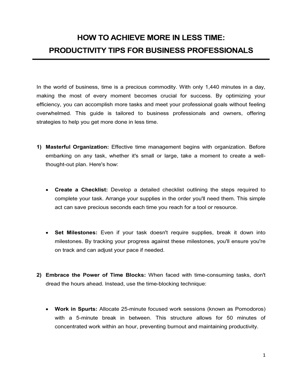 How To Achieve More In Less Time