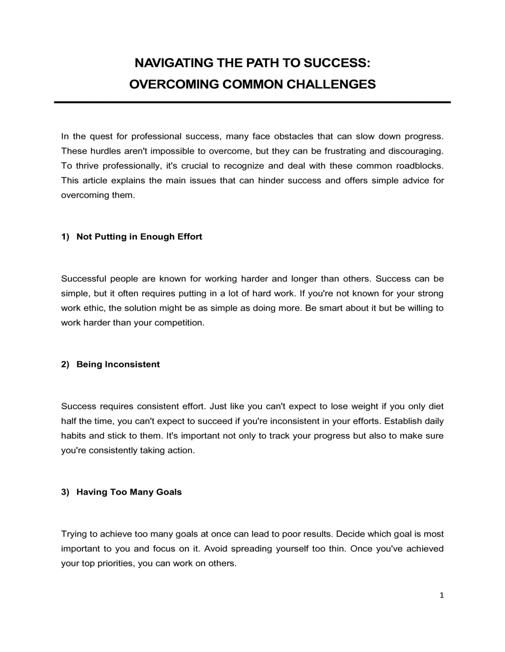 Navigating The Path To Success Overcoming Common Challenges Template