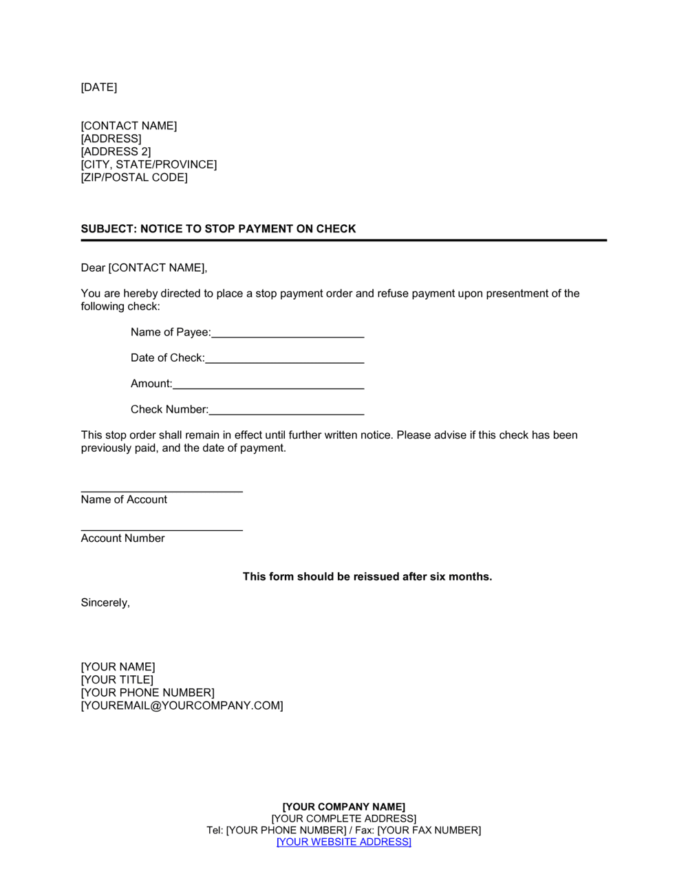 Cool Info About Cheque Stop Payment Re Letter Format Top Rated