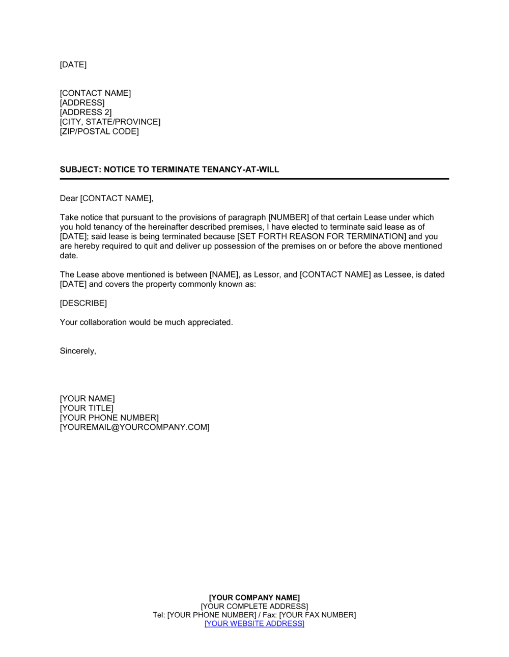  Download 29 Sample Letter Of Lease Termination From Tenant To Landlord