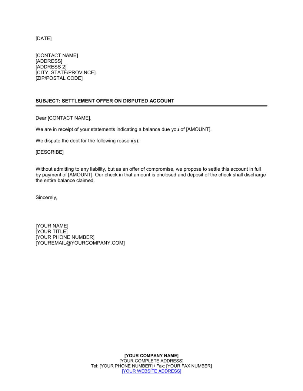 Sample Legal Settlement Letter Database Letter Template Collection