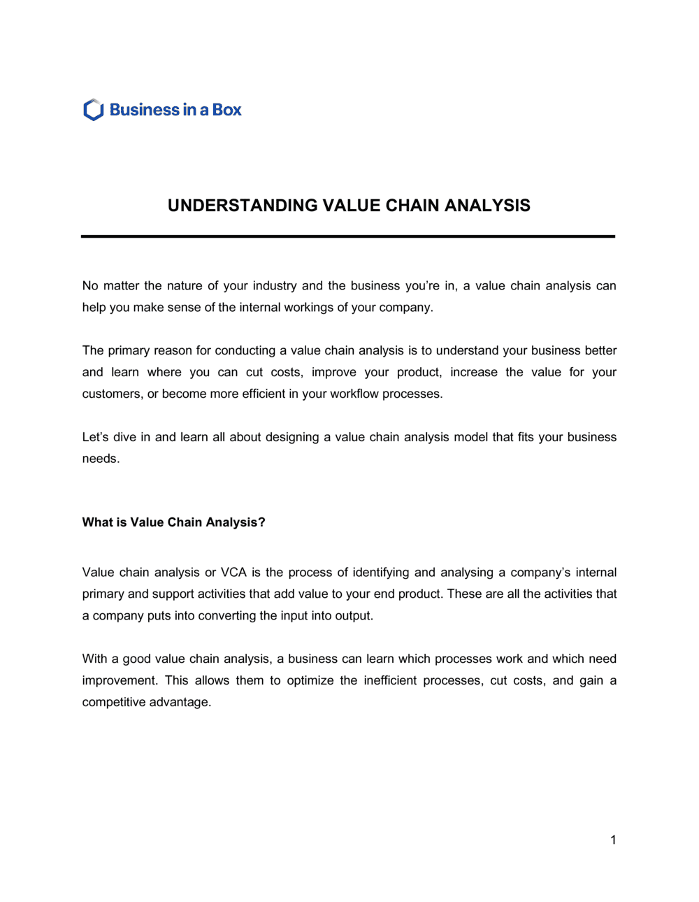 Understanding Value Chain Analysis Template [Free Download] Word & PDF