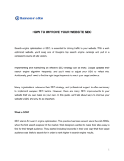 How To Improve Your Website Seo Template | Business-in-a-Box™