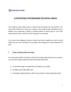 Social Media Branding Strategies Template | Business-in-a-Box™