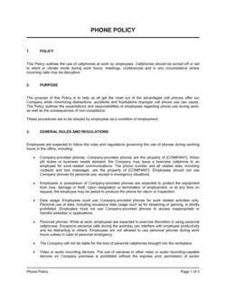 Phone Policy Template | Business-in-a-Box™