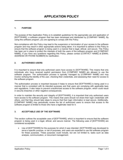 Application Policy Template | Business-in-a-Box™