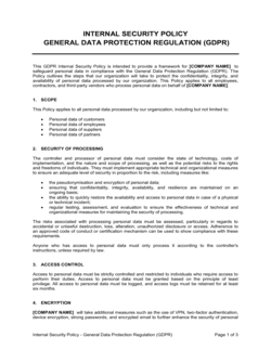 GDPR Internal Security Policy Template | Business-in-a-Box™