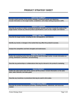 Product Strategy Sheet Template | Business-in-a-Box™