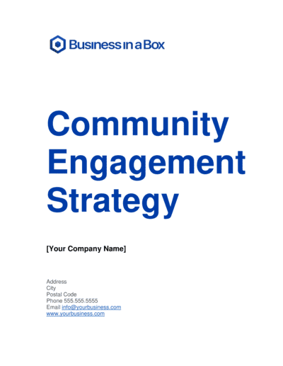 Community Engagement Strategy Template (Word & PDF) - Free Trial