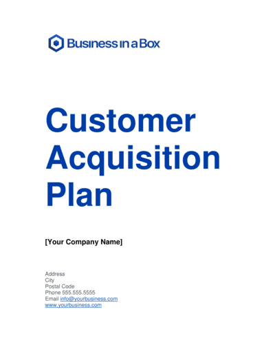 Customer Acquisition Plan Template | Free Word & PDF