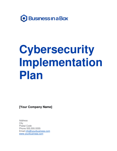 Cybersecurity Implementation Plan Template (Word & PDF) - Free Trial