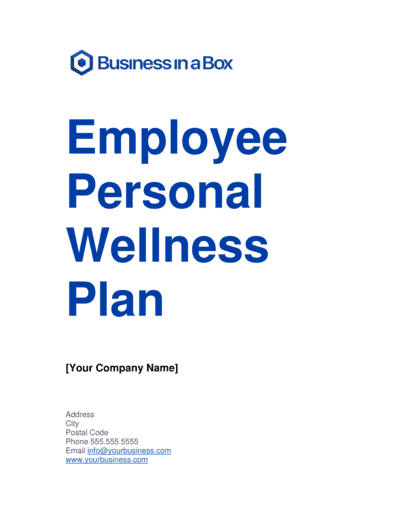 Employee Personal Wellness Plan Template (Word & PDF) - Free Trial