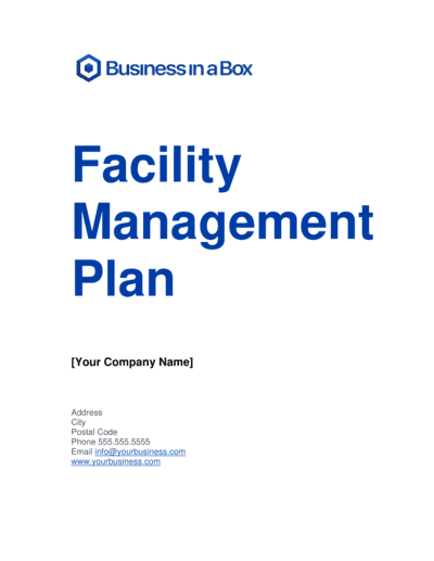 Facility Management Plan Template | BIB