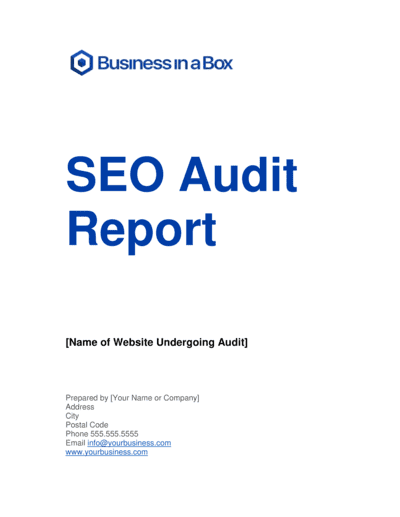 SEO Audit Report Template (Word & PDF) - Free Trial
